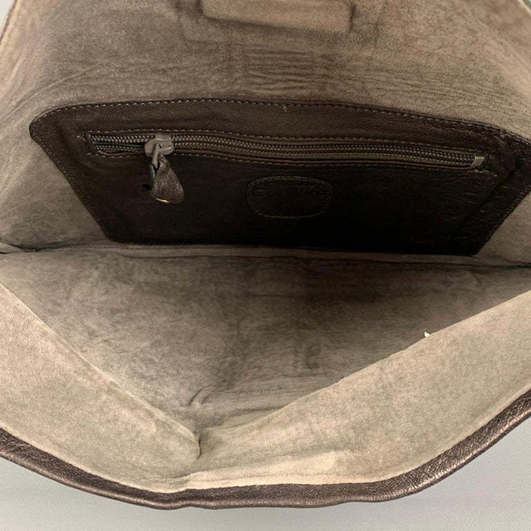 CALLEEN CORDERO Grey Silver Gold Studded Leather Clutch For Sale at 1stDibs