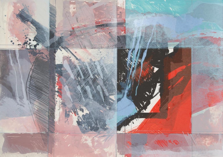 Calman Shemi - Between Fog and Clarity, Colorful Abstract Lithograph by ...
