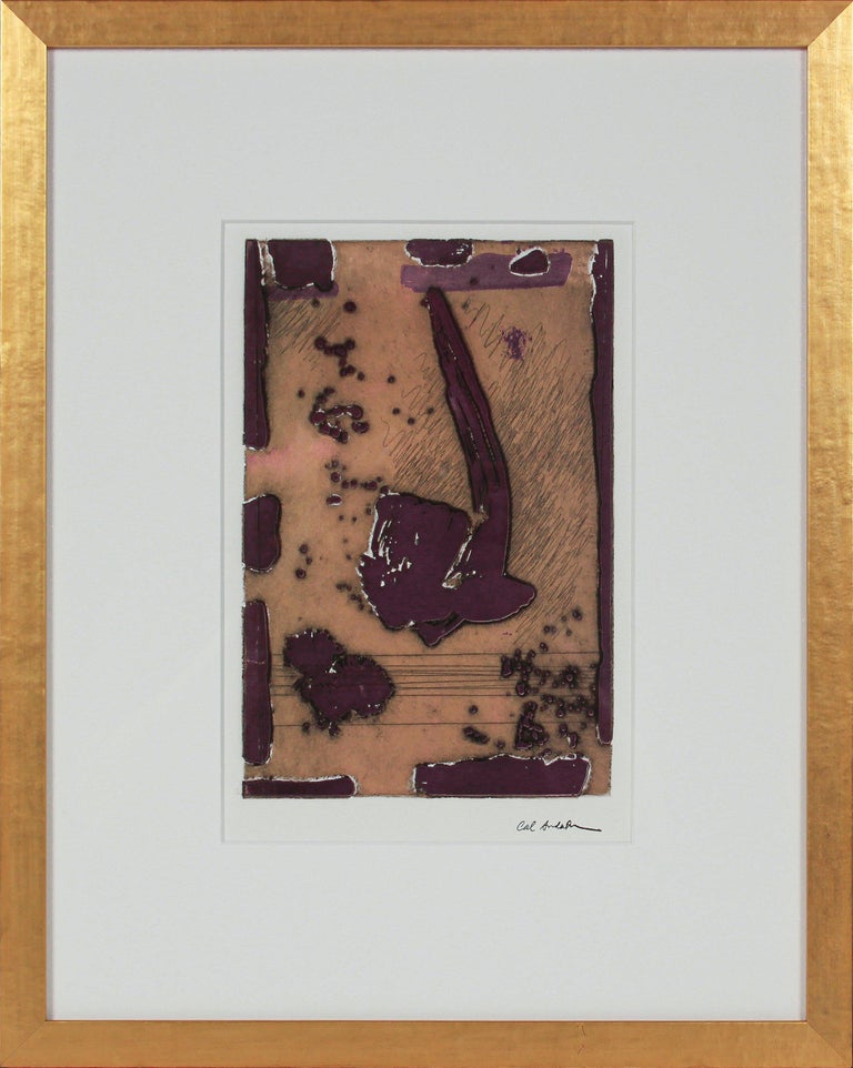 Calvin Anderson - Orange and Plum Vintage Abstract 1990-2000s Etching ...