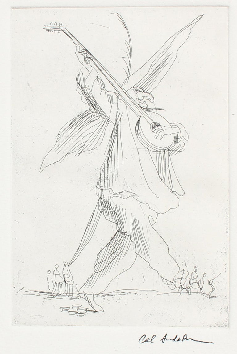 Calvin Anderson - Whimsical Figure Playing the Banjo 20th Century ...
