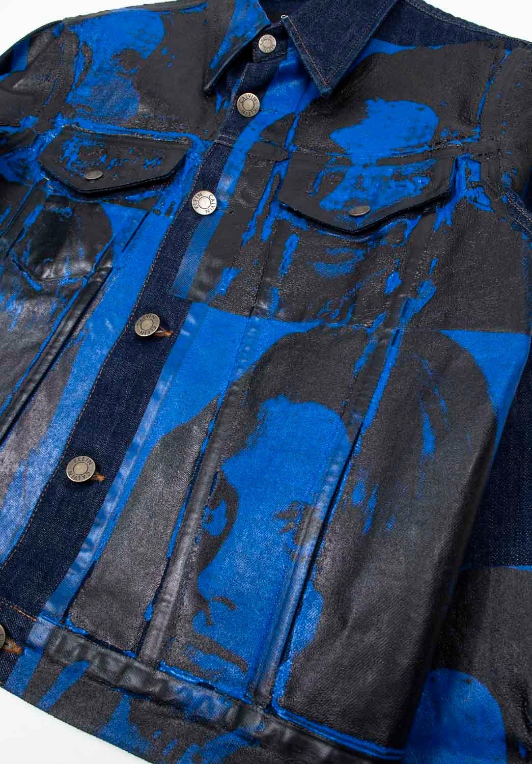 Calvin Klein Andy Warhol by Raf Simons Men Denim Jacket Size L For Sale ...