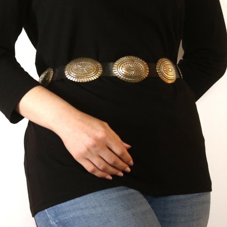Calvin Maloney Navajo Concho Belt, Sterling Silver Native American For ...