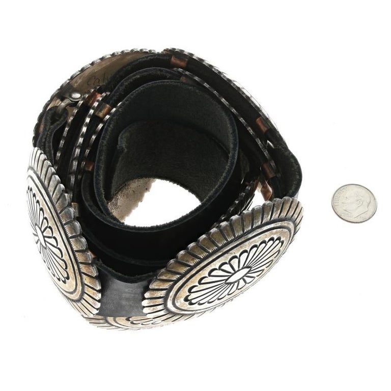 Calvin Maloney Navajo Concho Belt, Sterling Silver Native American For ...