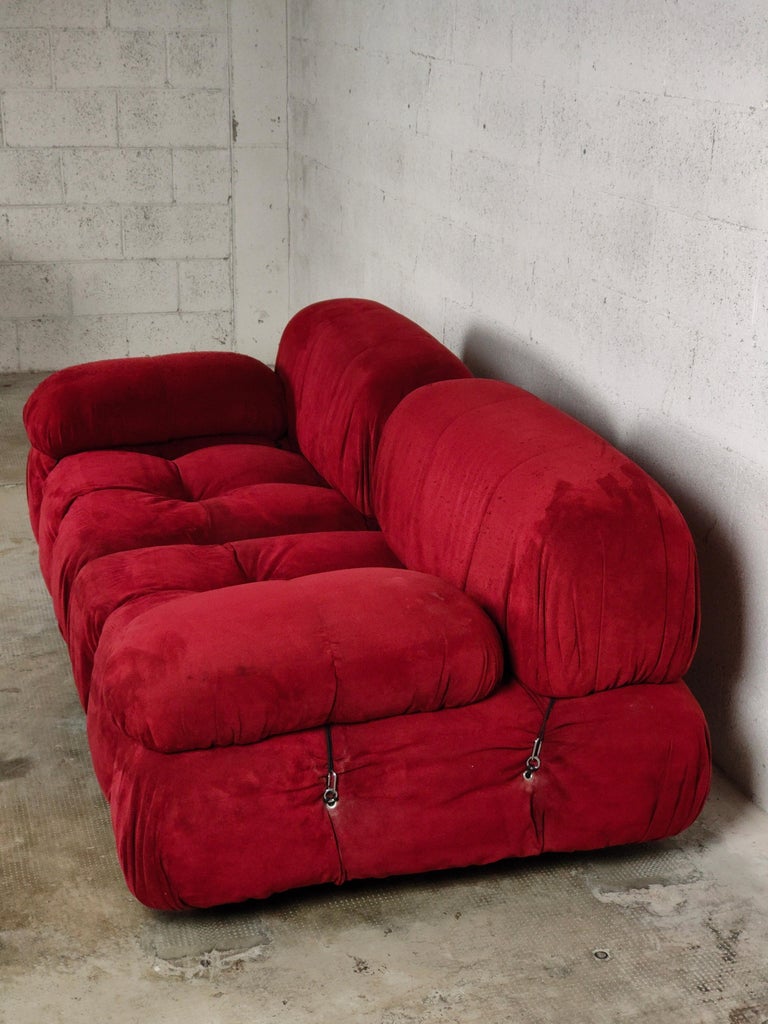 Camaleonda Red Sofa by Mario Bellini for B&B Italia, 1970s at 1stDibs