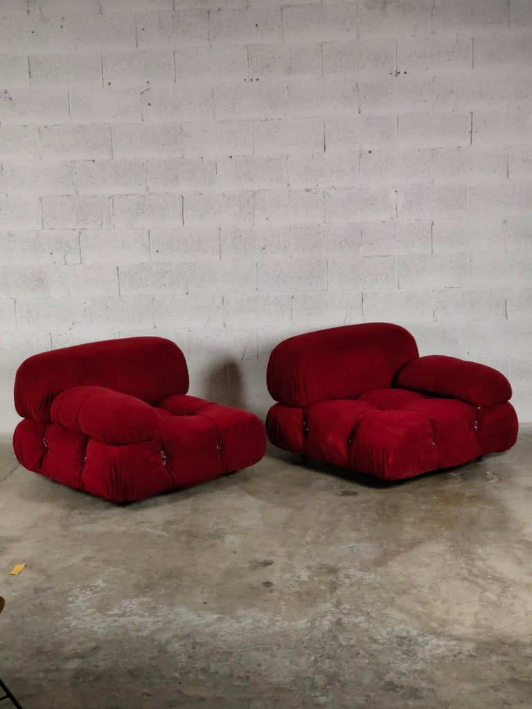 Camaleonda Red Sofa by Mario Bellini for B&B Italia, 1970s at 1stDibs