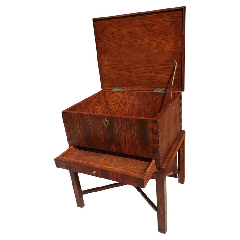 Cambridge Collection Red Oak Dovetailed Joints Silver Chest on Stand at ...