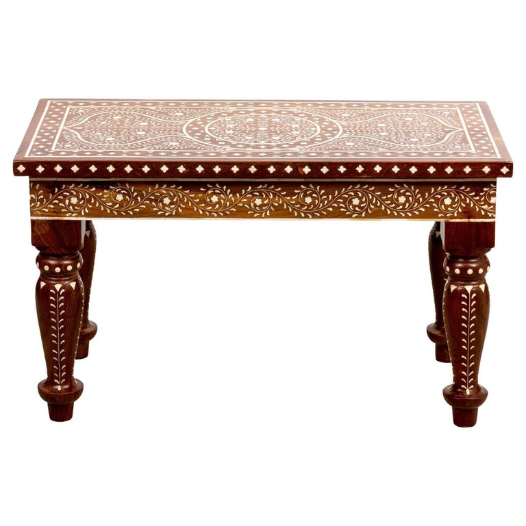 Camel Bone Inlaid Coffee Table with Geometric Motifs For Sale at 1stDibs
