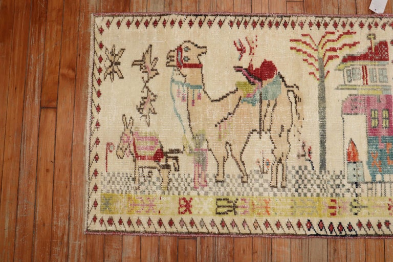 Camel Donkey Anatolian Pictorial Rug For Sale at 1stDibs