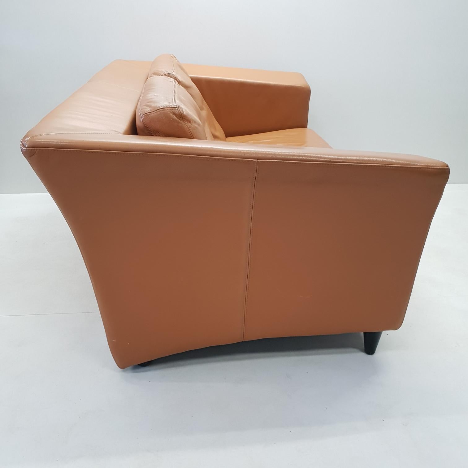 Camel Thick Quality Leather 2-Seat Sofa by Molinari, 1990s For Sale at ...