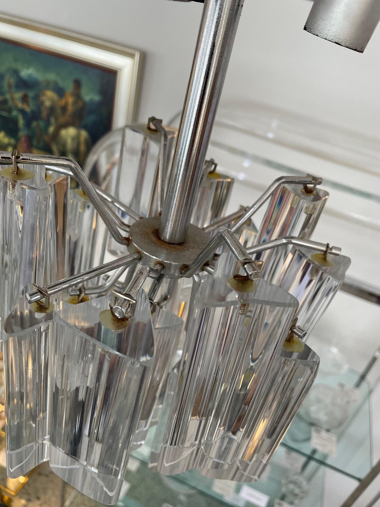 Camer Chandelier with Venini Prisms For Sale at 1stDibs
