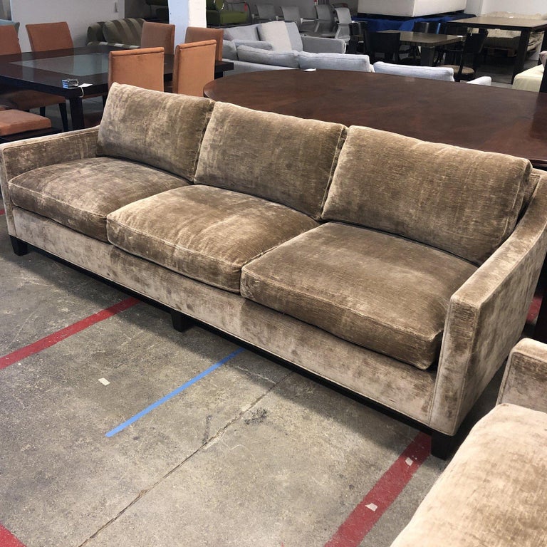 Cameron Collection Lower Park Avenue Velvet Sofa For Sale at 1stDibs