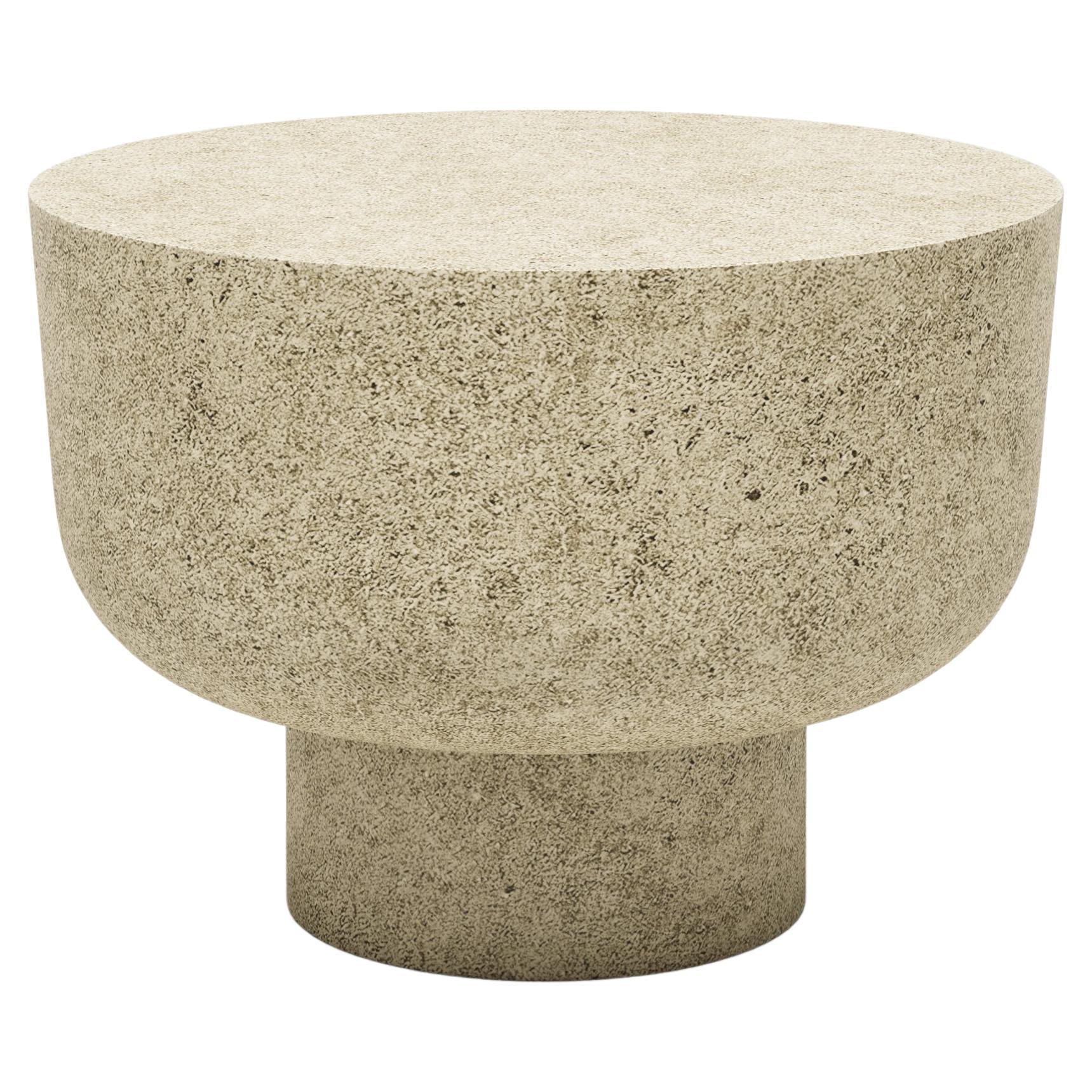Swan Travertine Side Coffee Table by Snoc For Sale at 1stDibs