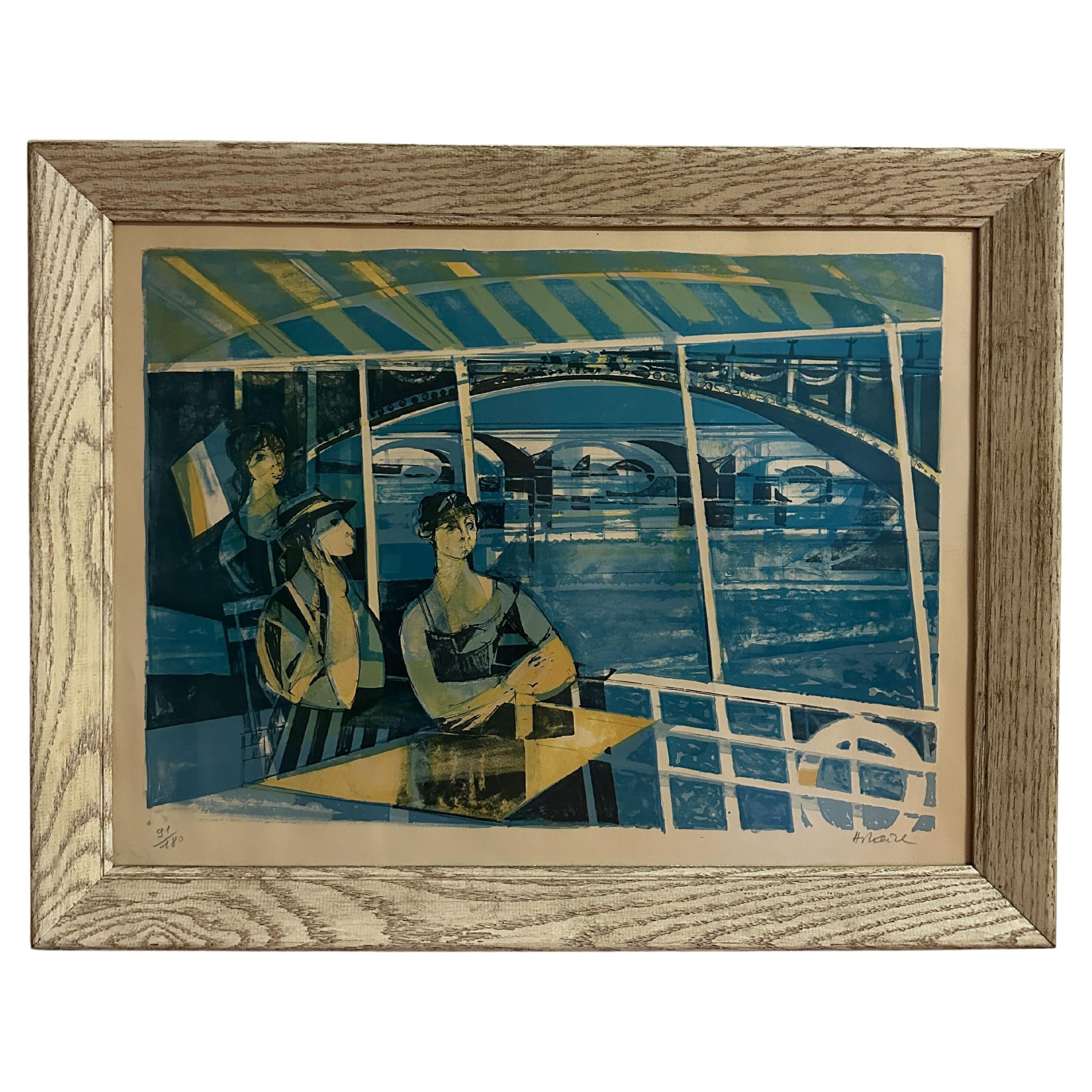 Robert W. Addison Lithograph Signed, Numbered, "The Yellow House" For ...