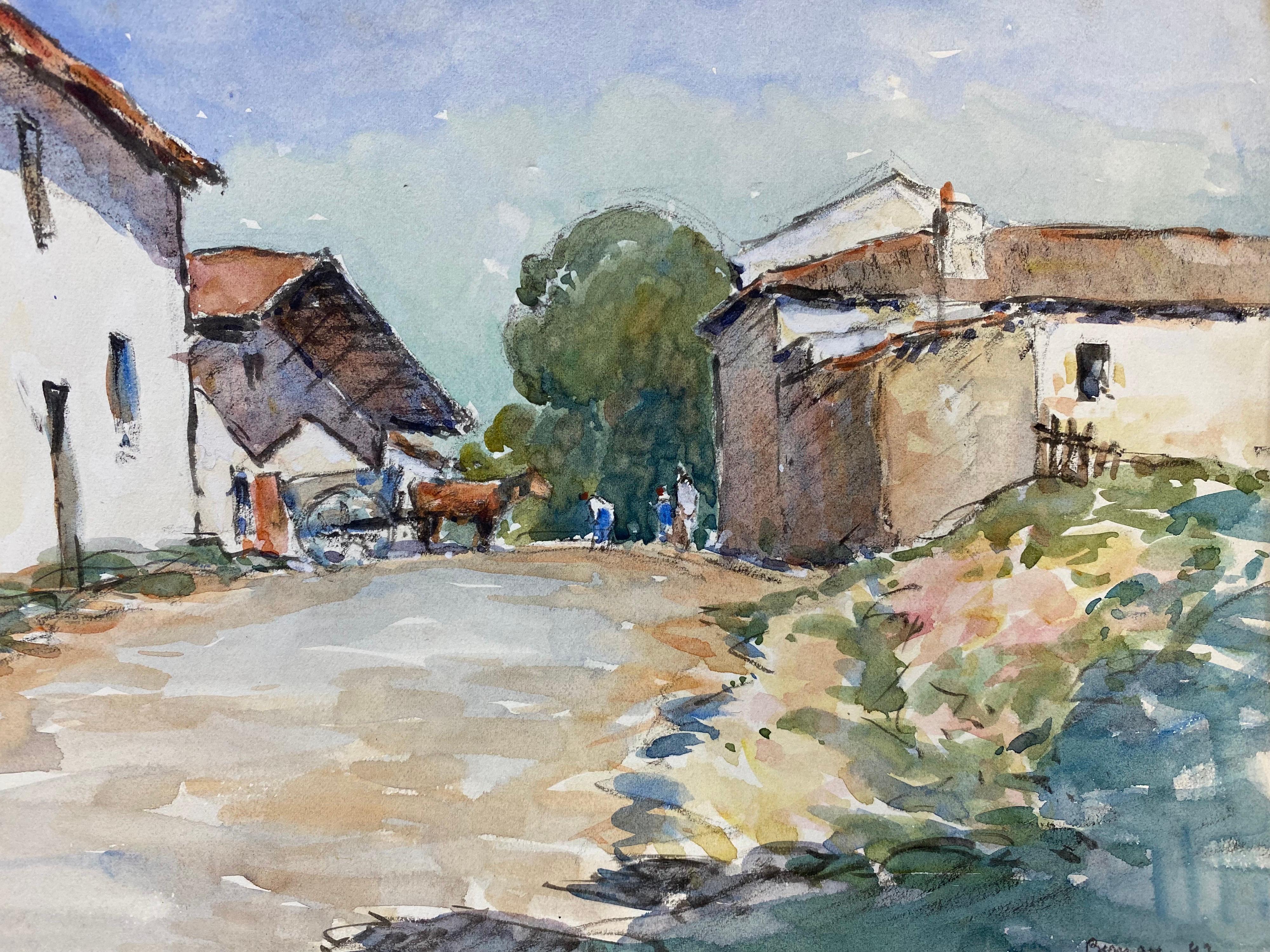 Camille Meriot - Farm Buildings, French Impressionist painting at 1stDibs