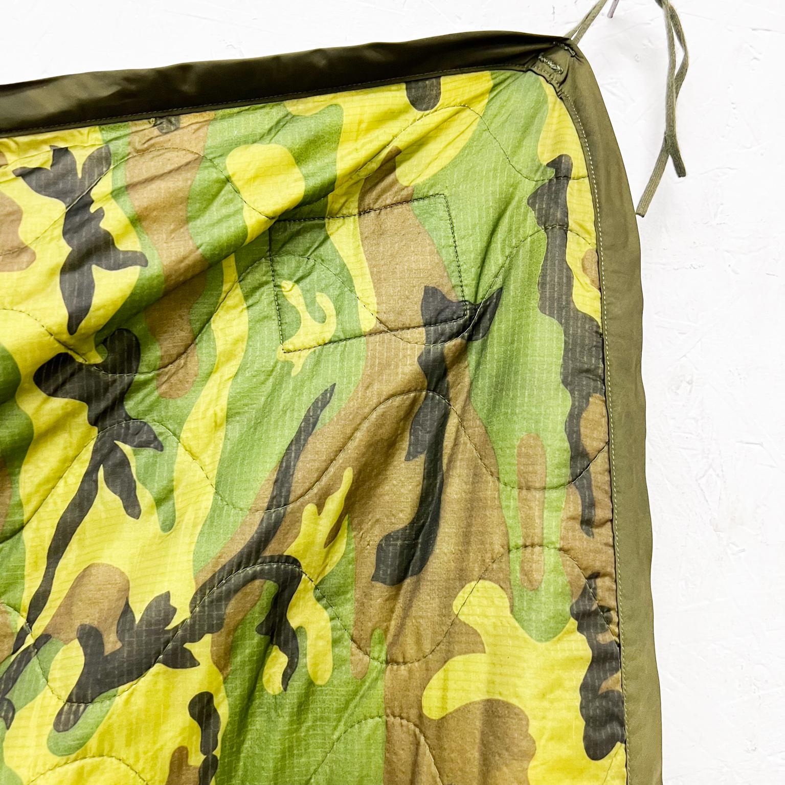Camo Dark Green Vintage Wet Weather Lined Poncho For Sale at 1stDibs