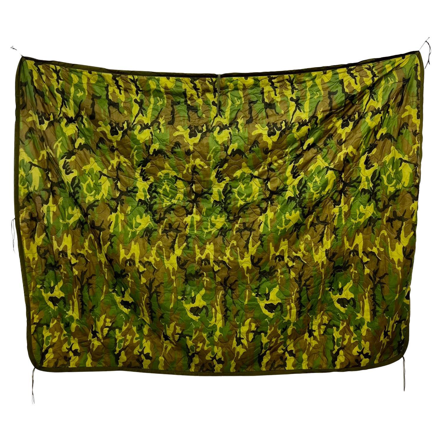 Camo Dark Green Vintage Wet Weather Lined Poncho For Sale at 1stDibs