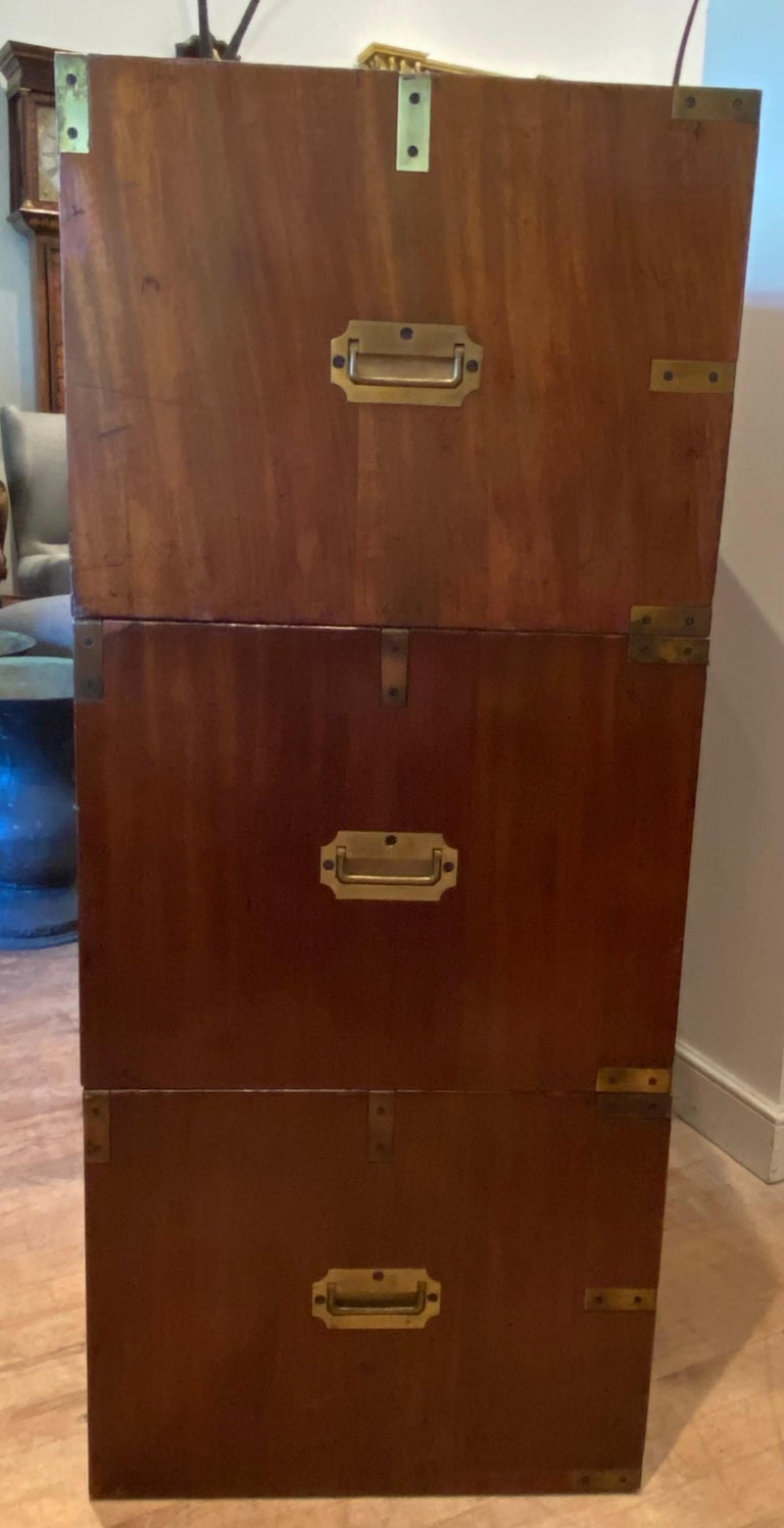Campaign Chest in Three Pieces For Sale at 1stDibs