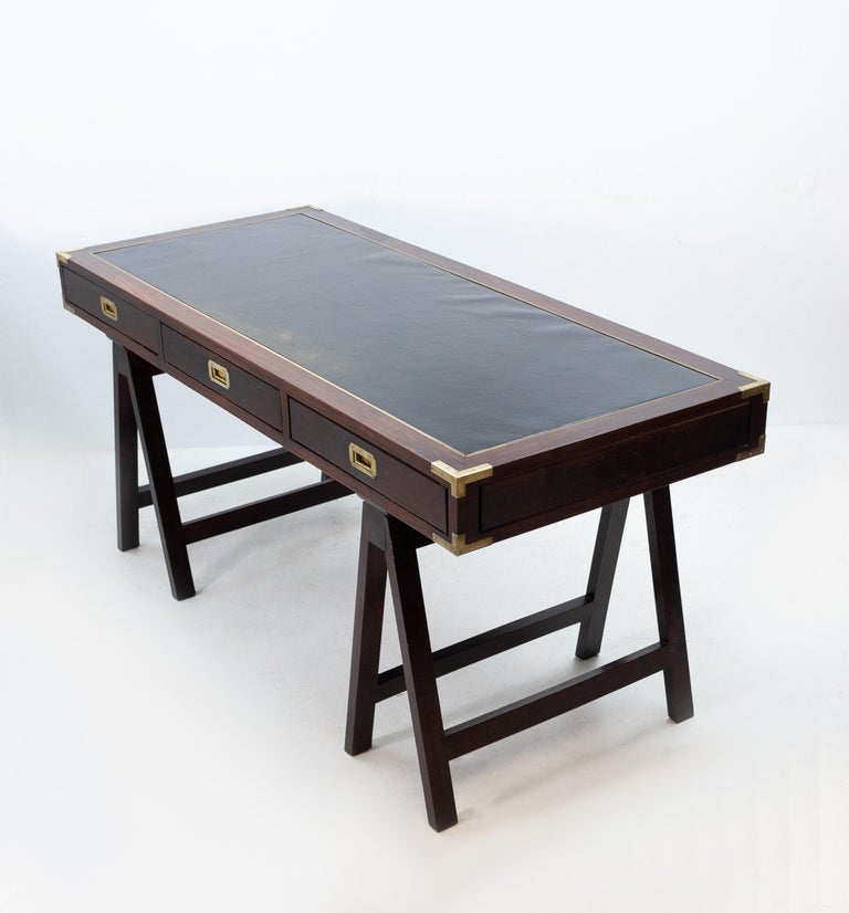 Campaign Desk Leather Top at 1stDibs