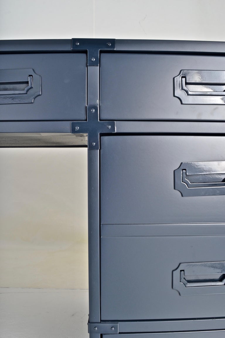 Campaign Desk Custom Lacquered in Polo Blue at 1stDibs