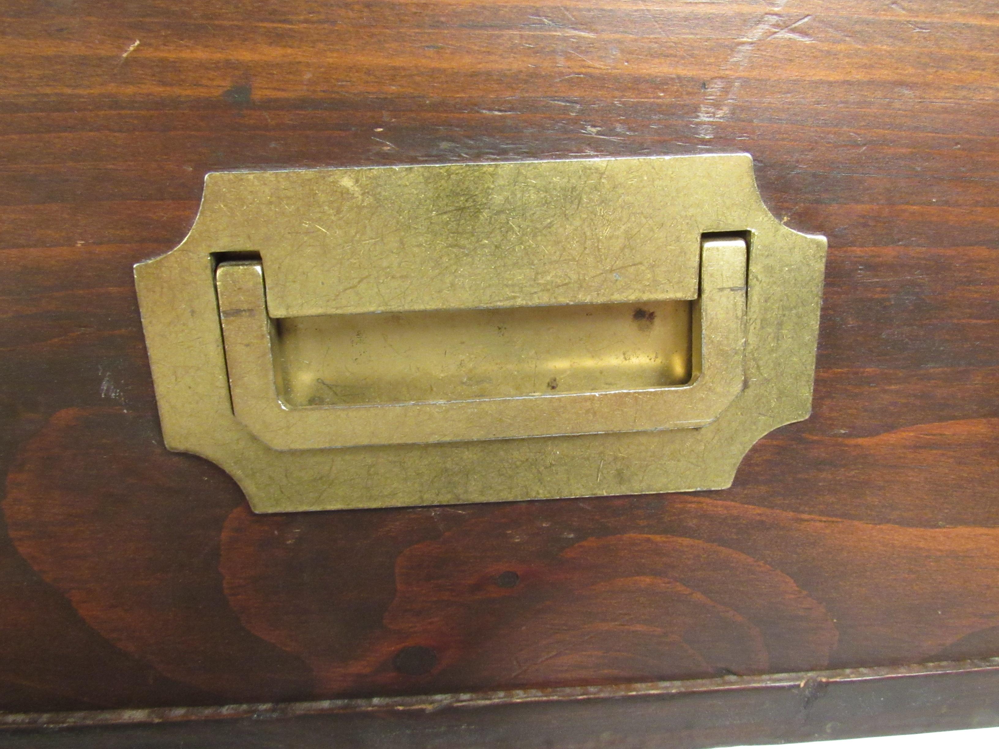 Campaign Desk W/ Brass Hardware at 1stDibs