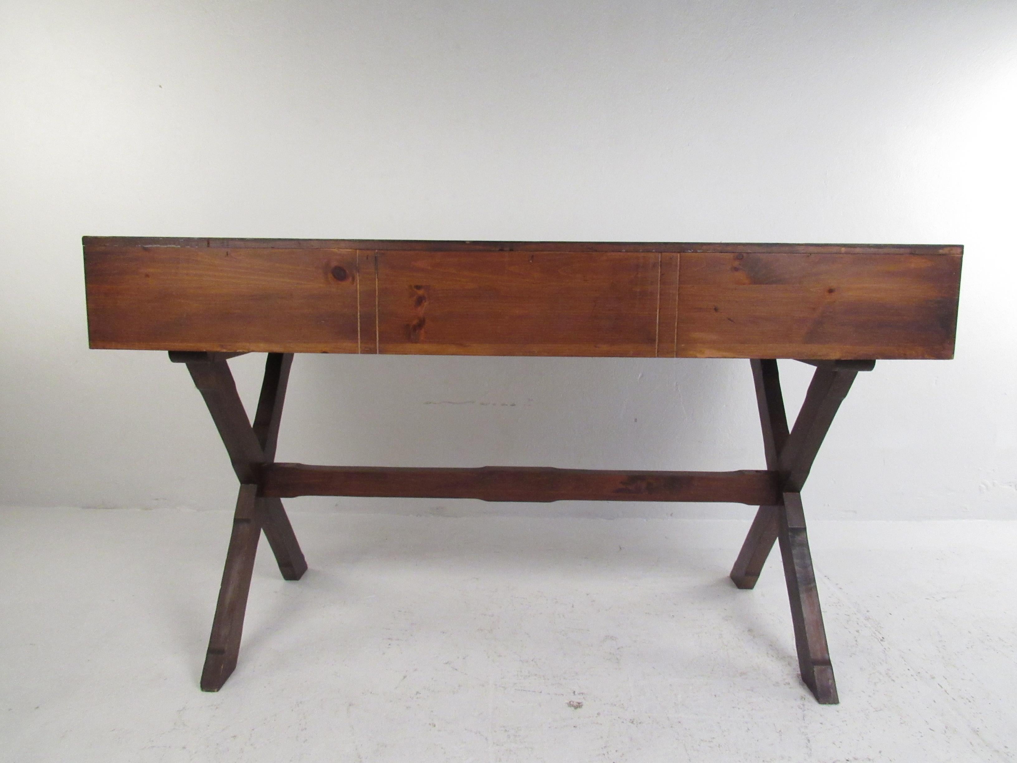 Campaign Desk W/ Brass Hardware at 1stDibs