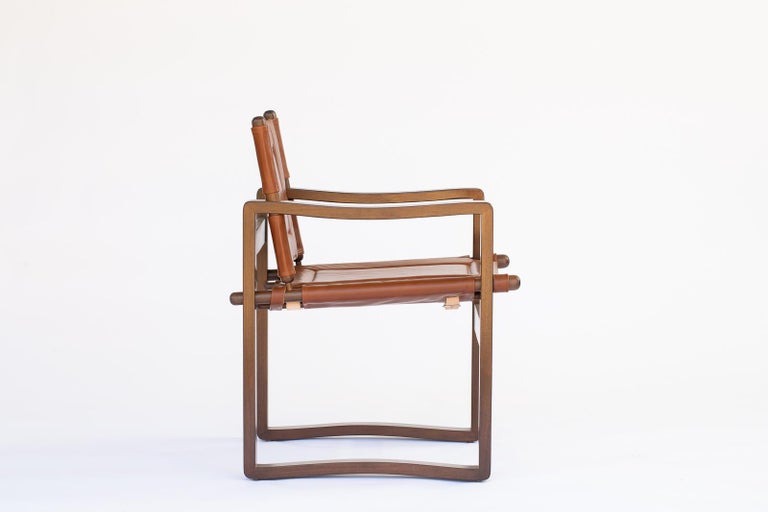Campaign walnut safari Dining Chair with Brown or Black Leather For ...