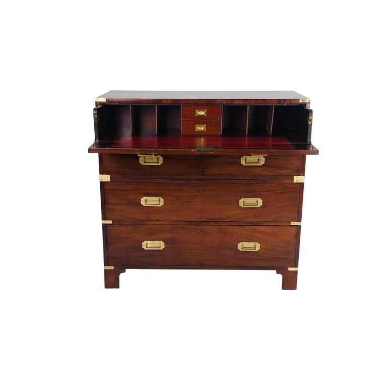 Campaign Secretary Chest of Drawers, England, circa 1840 at 1stDibs