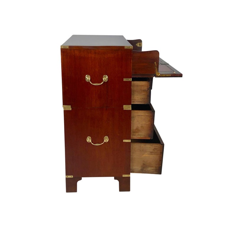 Campaign Secretary Chest of Drawers, England, circa 1840 at 1stDibs