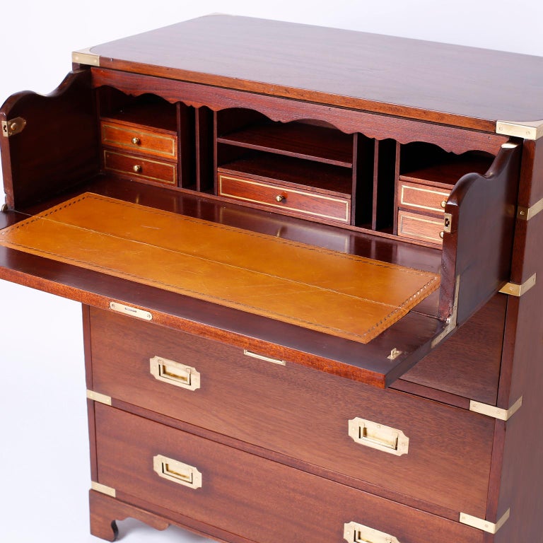 Campaign Secretary Chest of Drawers at 1stDibs | secretary chest of drawers