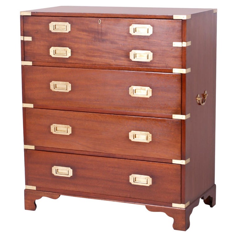Campaign Secretary Chest of Drawers at 1stDibs