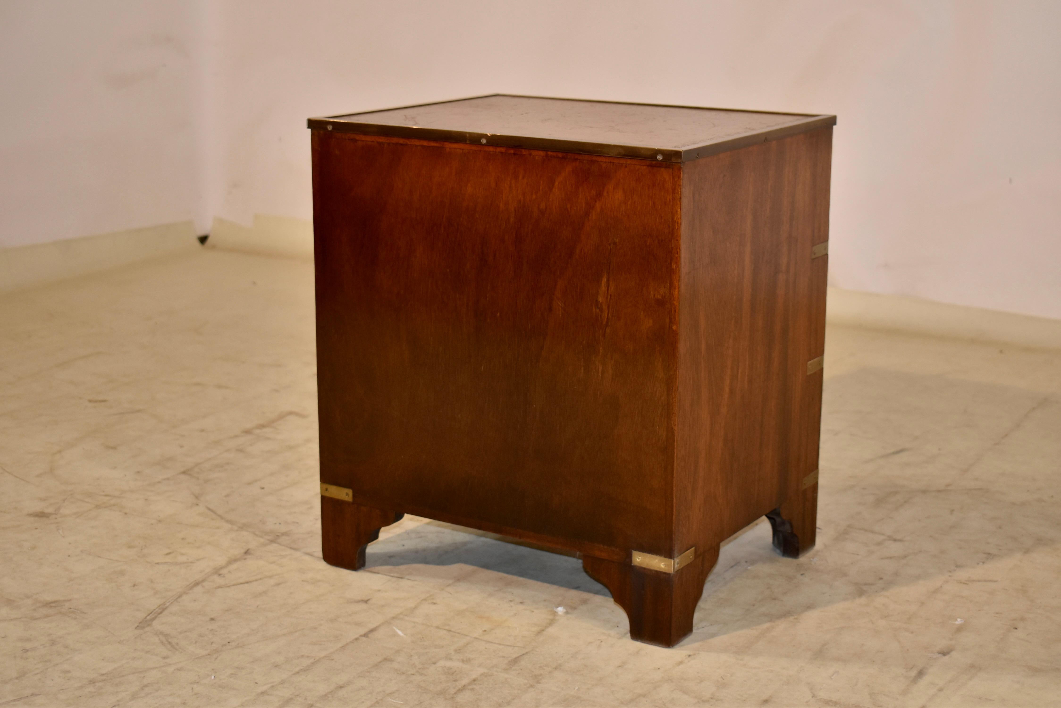 Campaign Small Chest Side Table, circa 1950 For Sale at 1stDibs