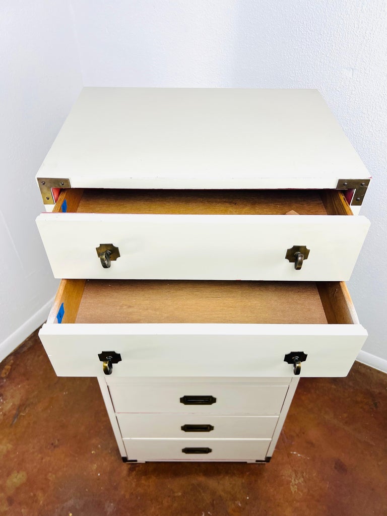 Campaign Style 6 Drawer Lingerie Chest at 1stDibs