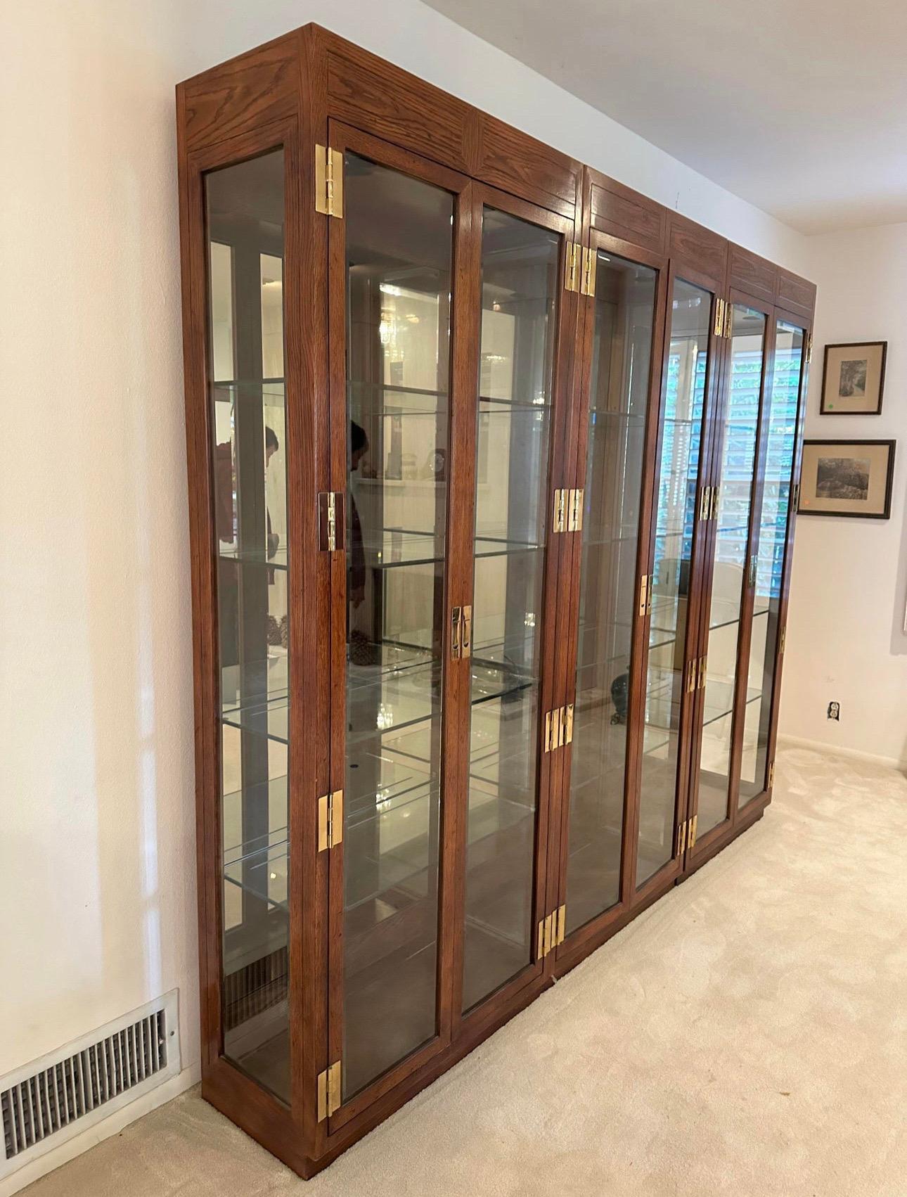 Campaign Style Curio Display Cabinets by Henredon Set of 3 For Sale at ...