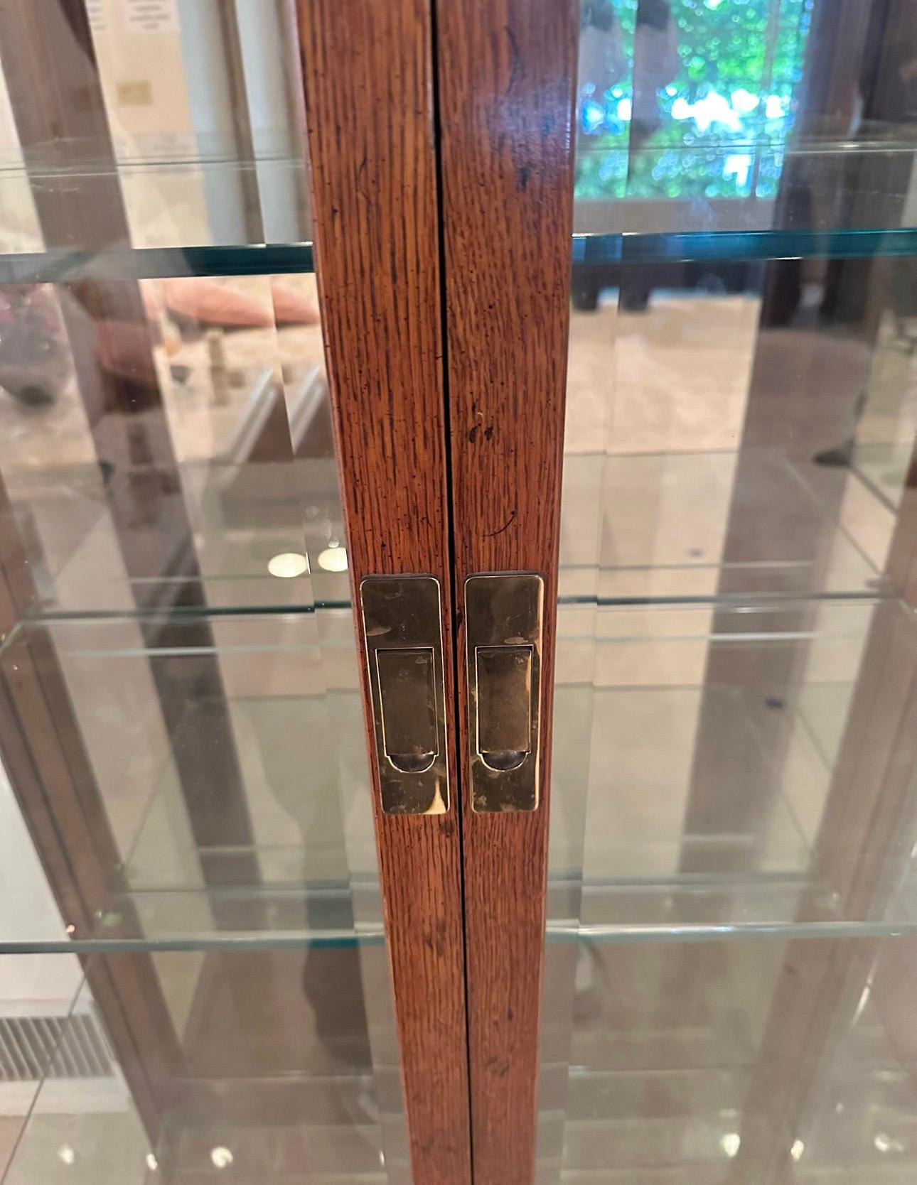 Campaign Style Curio Display Cabinets by Henredon Set of 3 For Sale at ...
