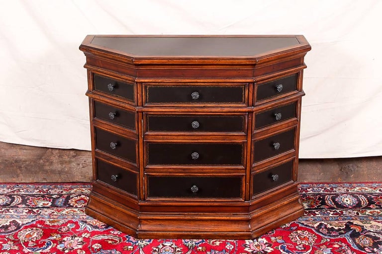 Campaign Type Wood and Leather Cabinet For Sale at 1stDibs