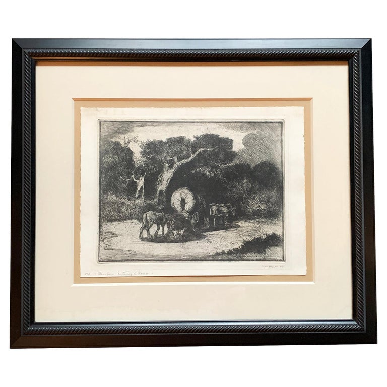 "Campers Entering a Forest", Etching by Eugene Higgins For Sale at 1stDibs