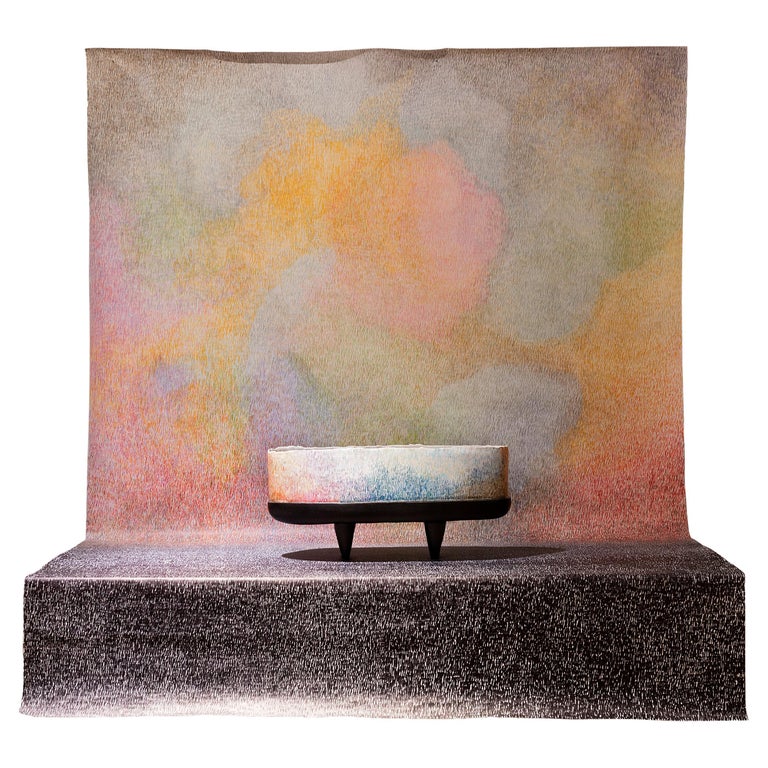 Camuflatge by Rosa Cortiella, Grogged Clay Fruit Bowl For Sale at 1stDibs