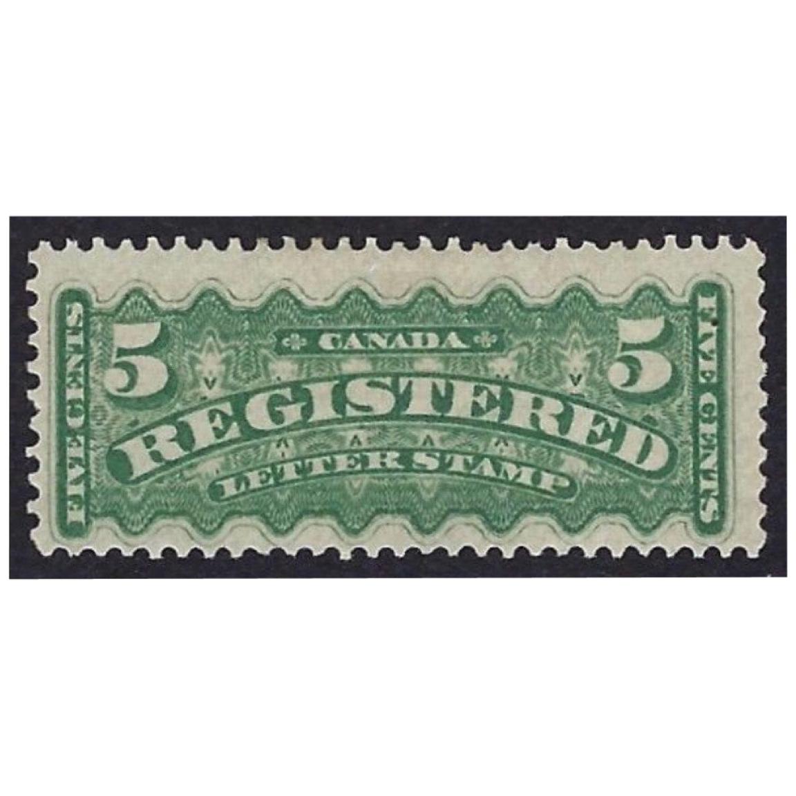Canada 1875-1892 Registration Stamps 5c Green Perforations, Unused For ...