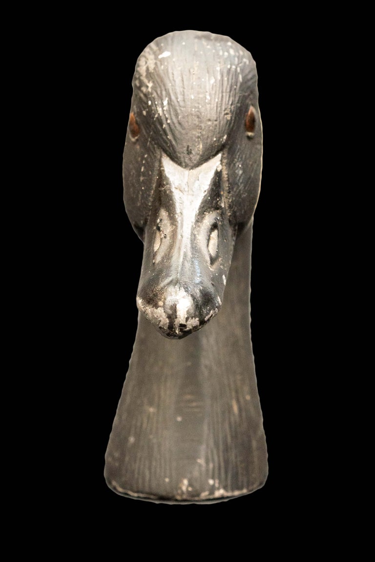 Painted Iron Canada Goose Head Paperweight or Sculpture at 1stDibs