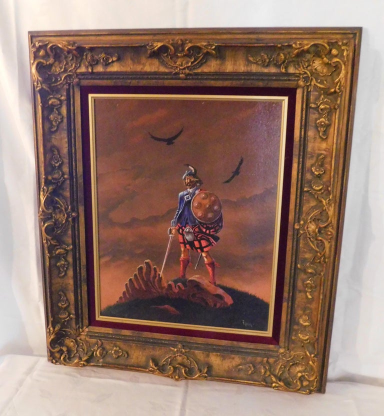 Canadian Artist Fraser Painting of a Mythical Scottish Highlander Slain ...