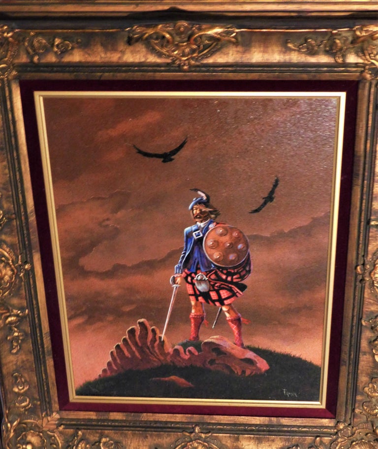 Canadian Artist Fraser Painting of a Mythical Scottish Highlander Slain ...