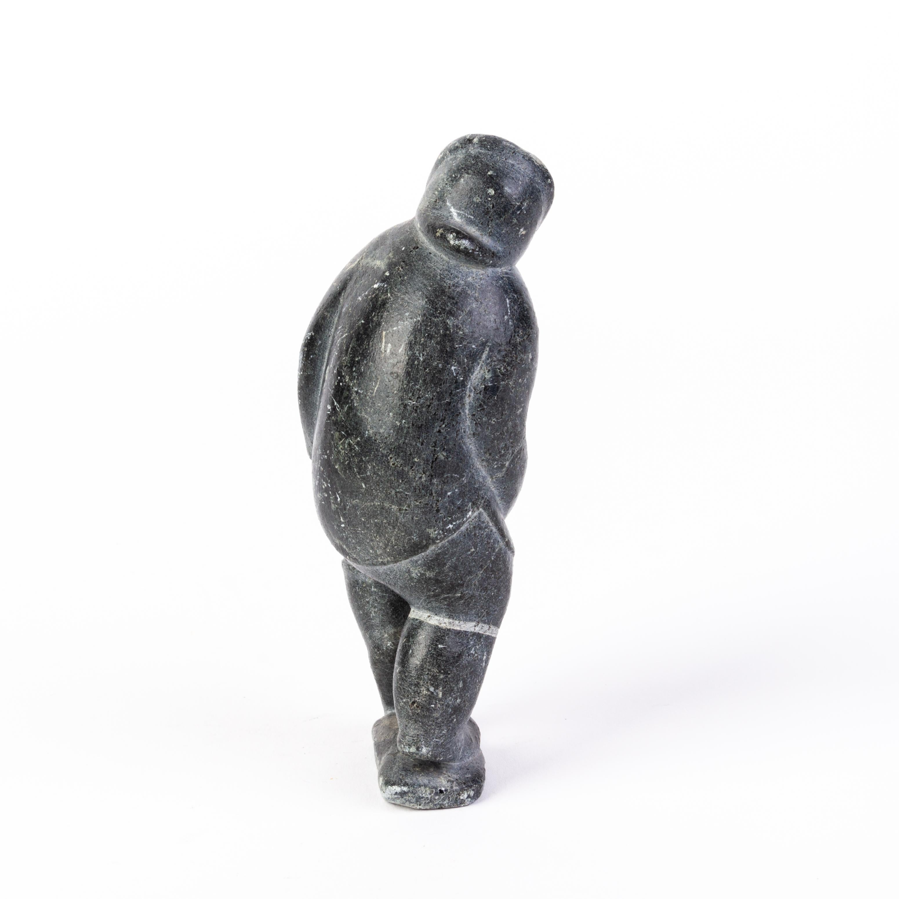 Canadian Inuit Man Hardstone Sculpture Carving For Sale at 1stDibs