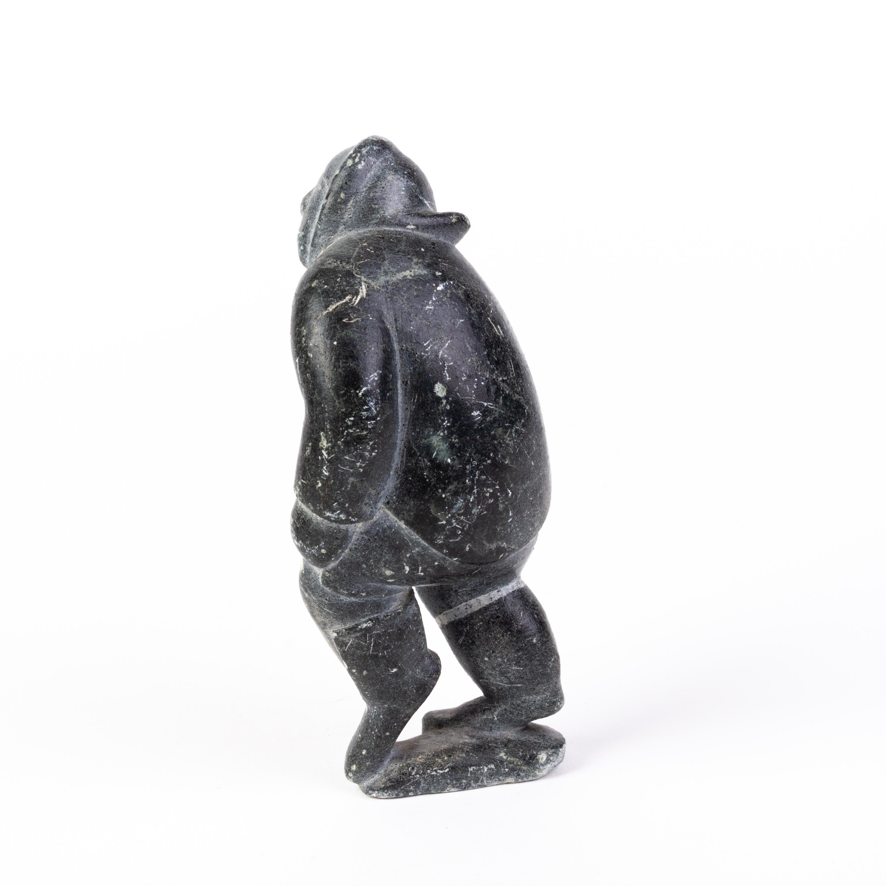 Canadian Inuit Man Hardstone Sculpture Carving For Sale at 1stDibs
