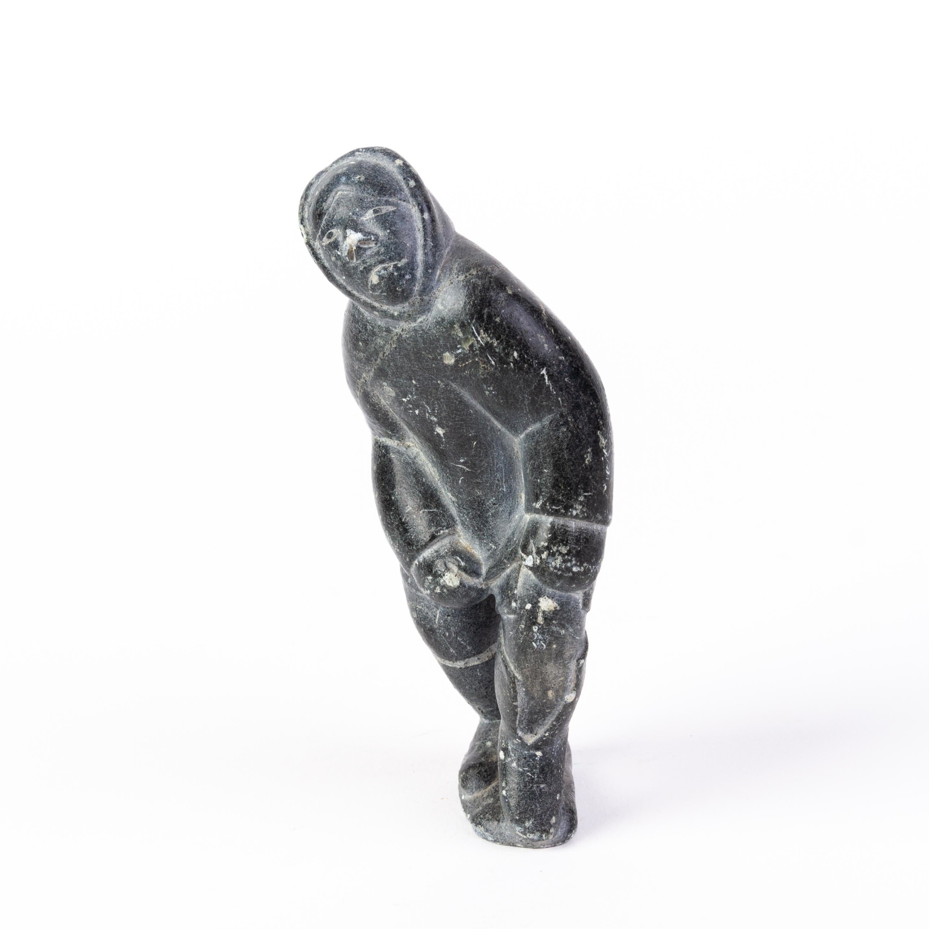 Canadian Inuit Man Hardstone Sculpture Carving For Sale at 1stDibs