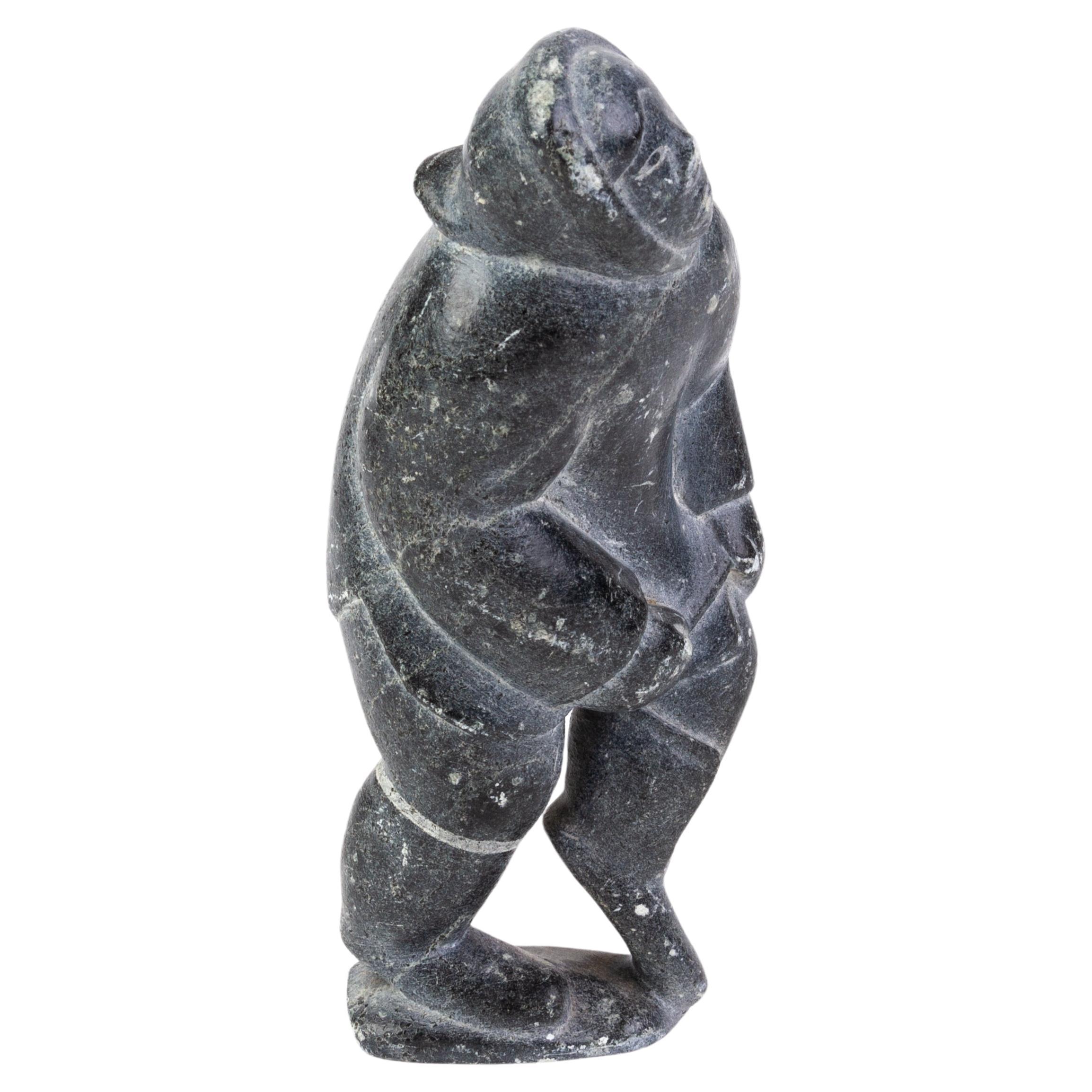 Canadian Inuit Man Hardstone Sculpture Carving For Sale at 1stDibs