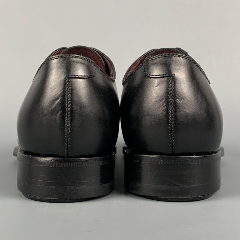 CANALI Size 8 Black Leather Lace Up Shoes For Sale at 1stDibs