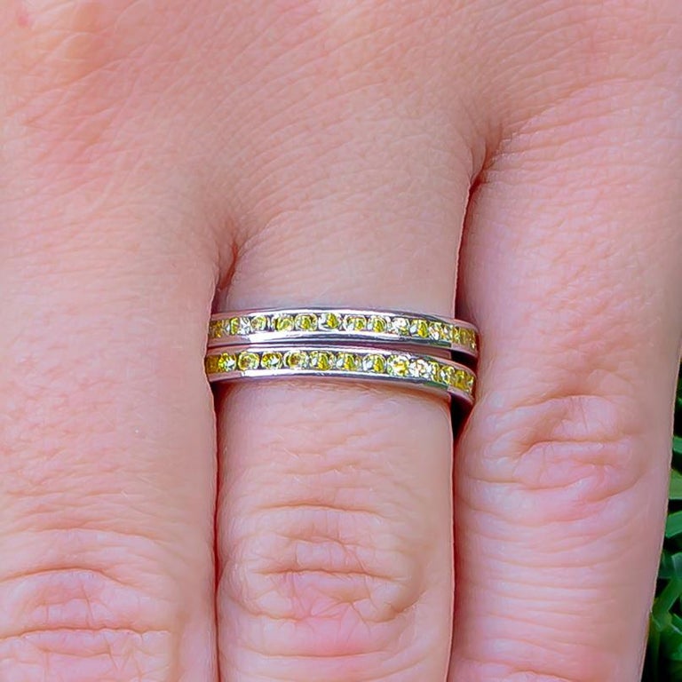 Canary Diamonds Eternity Bands Set of Two 1.20 Carat Total at 1stDibs