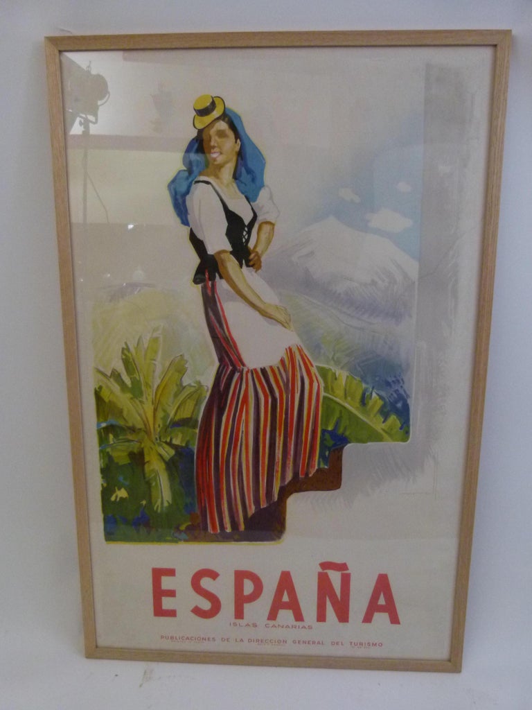 Canary Islands Poster by Josep Morell, 1940s For Sale at 1stDibs