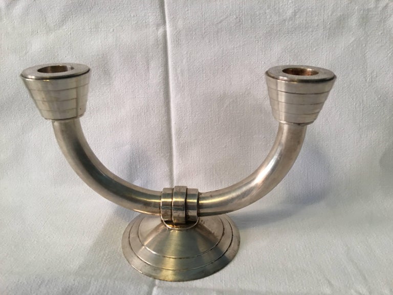 Candle Holder Candelabra by Christofle of France Art Deco style For ...