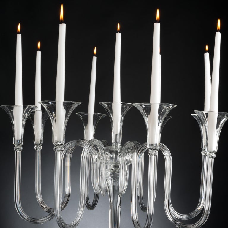 Candleholder Royal Pyrex with 9 Arms, in Pyrex, Italy For Sale at 1stDibs